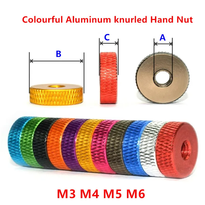 Adjust-Aluminum-Thumb-nut-M3-M4-M5-M6-Aluminum-Thumb-Nut-Anodized-Hand ...