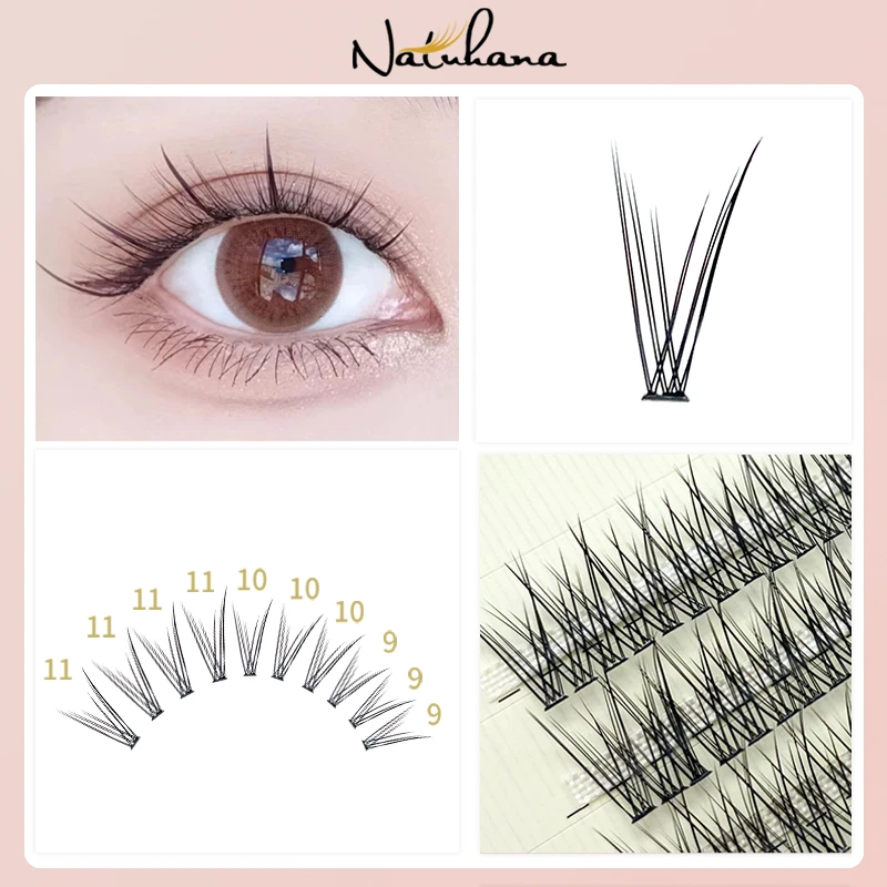 Natuhana Fish Tail Shape Lashes Extension 3d/12d Effect Premade Russian ...