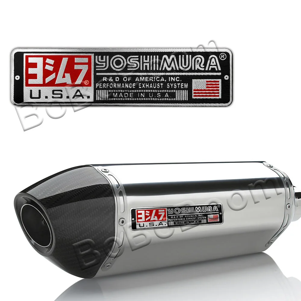 Motorcycle Exhaust Pipe Aluminium Decal Racing Emblem Muffler Sticker ...