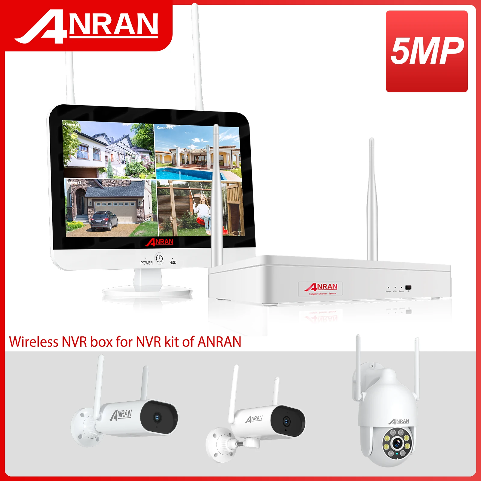 Anran 13 Inch 8CH NVR Suit For Anran Surveillance Security Wifi Camera ...