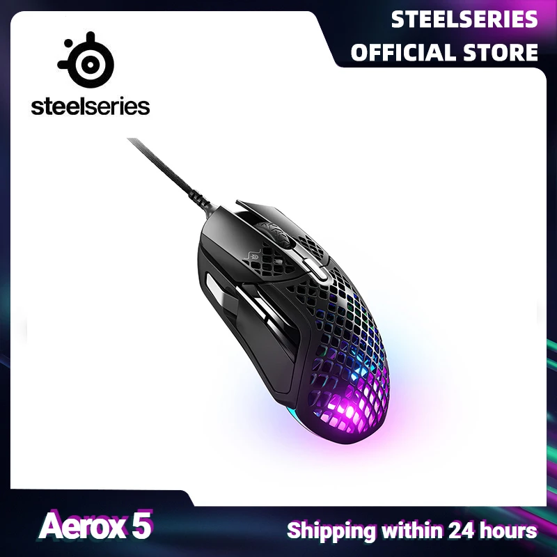SteelSeries Aerox 5 Wired Gaming Mouse Ultra Lightweight Multi Genre 9 ...