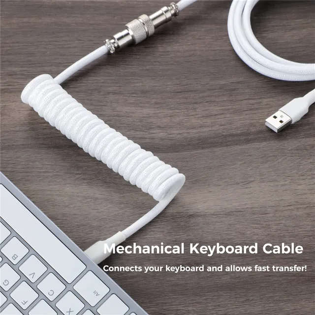 Mechanical Keyboard Coiled Cable Wire Type C USB Port Aviator ...