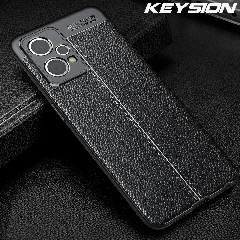 KEYSION-Shockproof-Case-for-Realme-9-Pro-9-Pro-Plus-Leather-Texture ...