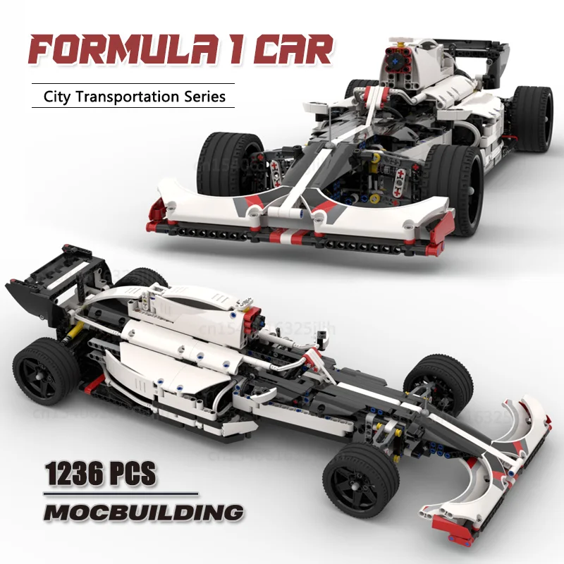 MOC Building Blocks Formula 1 Super Speed Motor Car F1 DIY Assemble ...