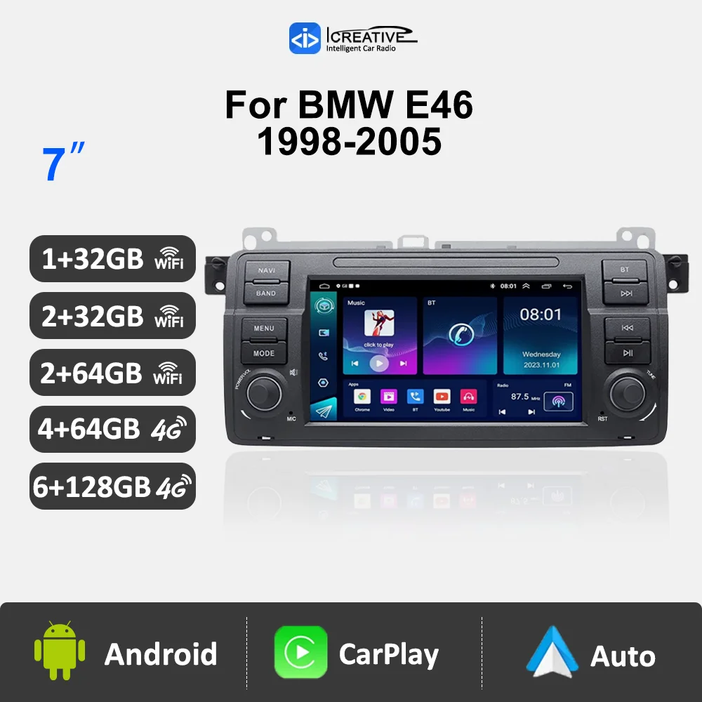 Android Radio for BMW E46 3 Series 1999-2005 7 Inch Touch Screen GPS ...