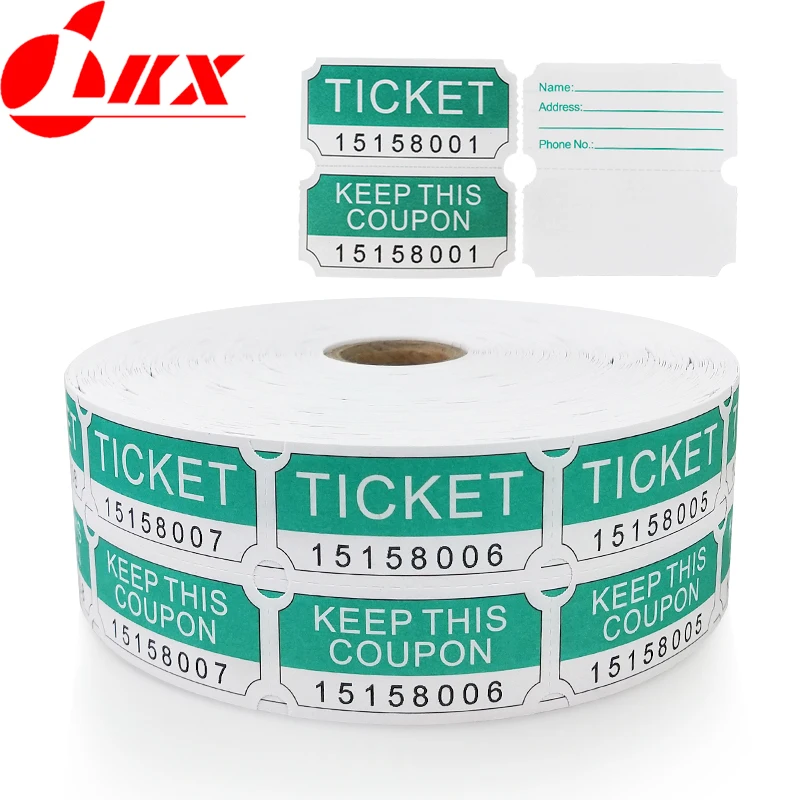 LKX-Green-Raffle-Tickets-For-Classroom-Lottery-Roll-Of-Single-Paper ...