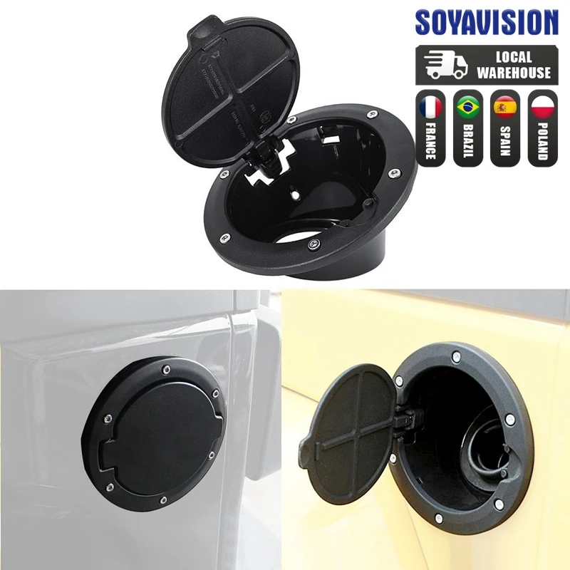 Black-Powder-Coated-Steel-Gas-Fuel-Tank-Gas-Cap-Cover-Accessories-for ...