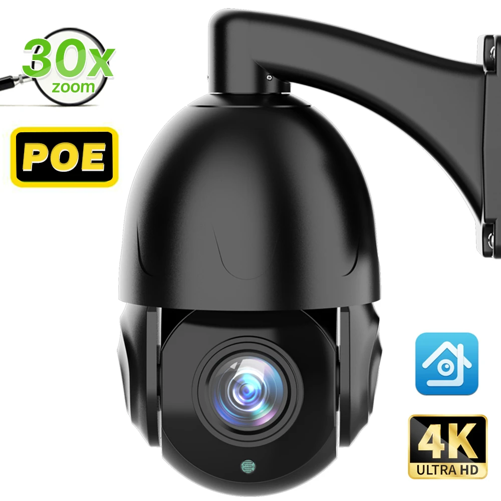 8mp 4k Hd Poe Ptz Camera Outdoor 30x Zoom H.265 Speed Dome Ip Camera Night Vision 100m Cctv ...