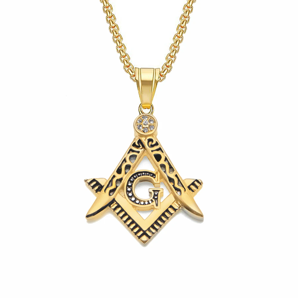 Hip Hop Stainless Steel Masonic Symbol Necklaces & Pendants For Women ...