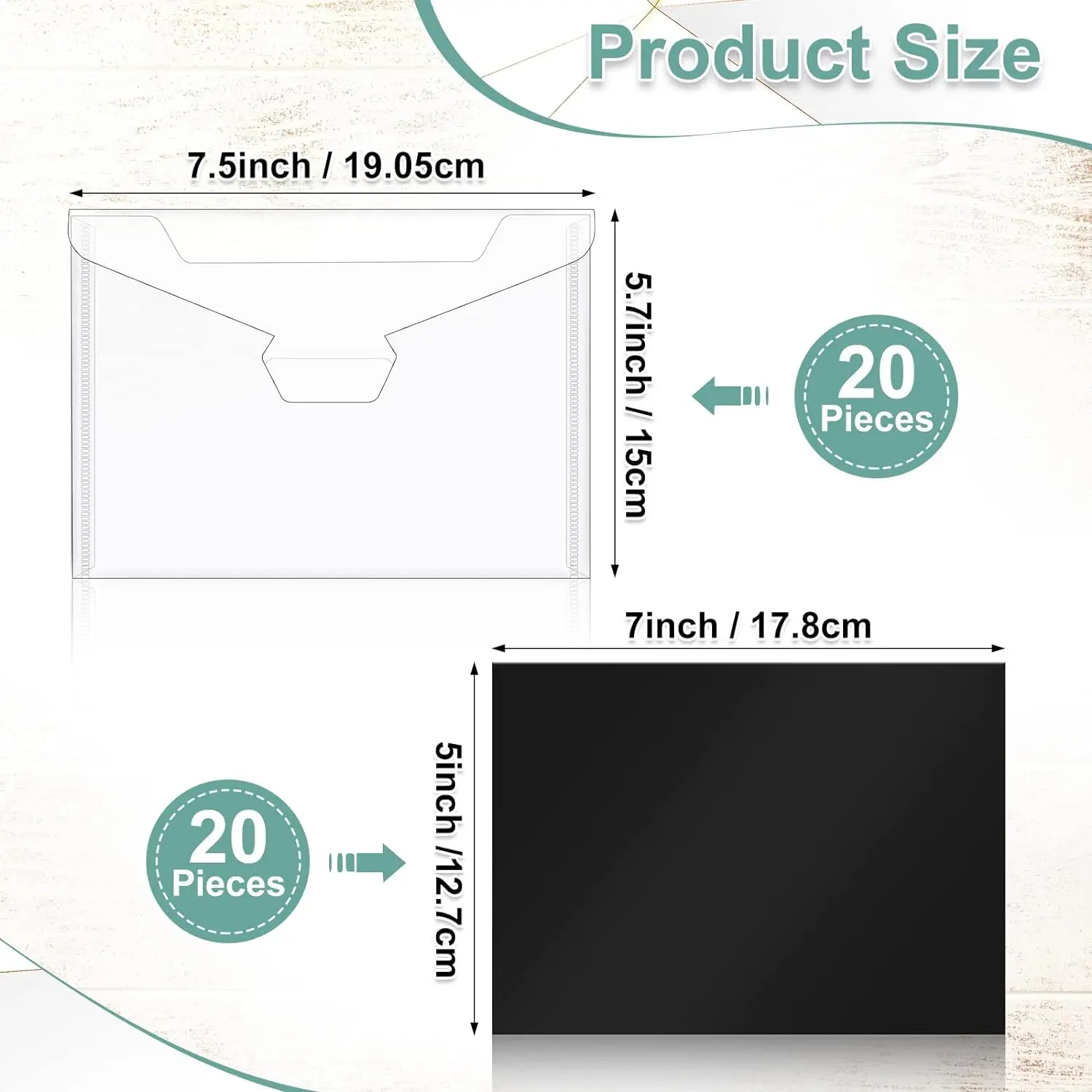 40-Pieces-Transparent-Plastic-Envelope-Storage-Bag-and-Rubber-Soft ...