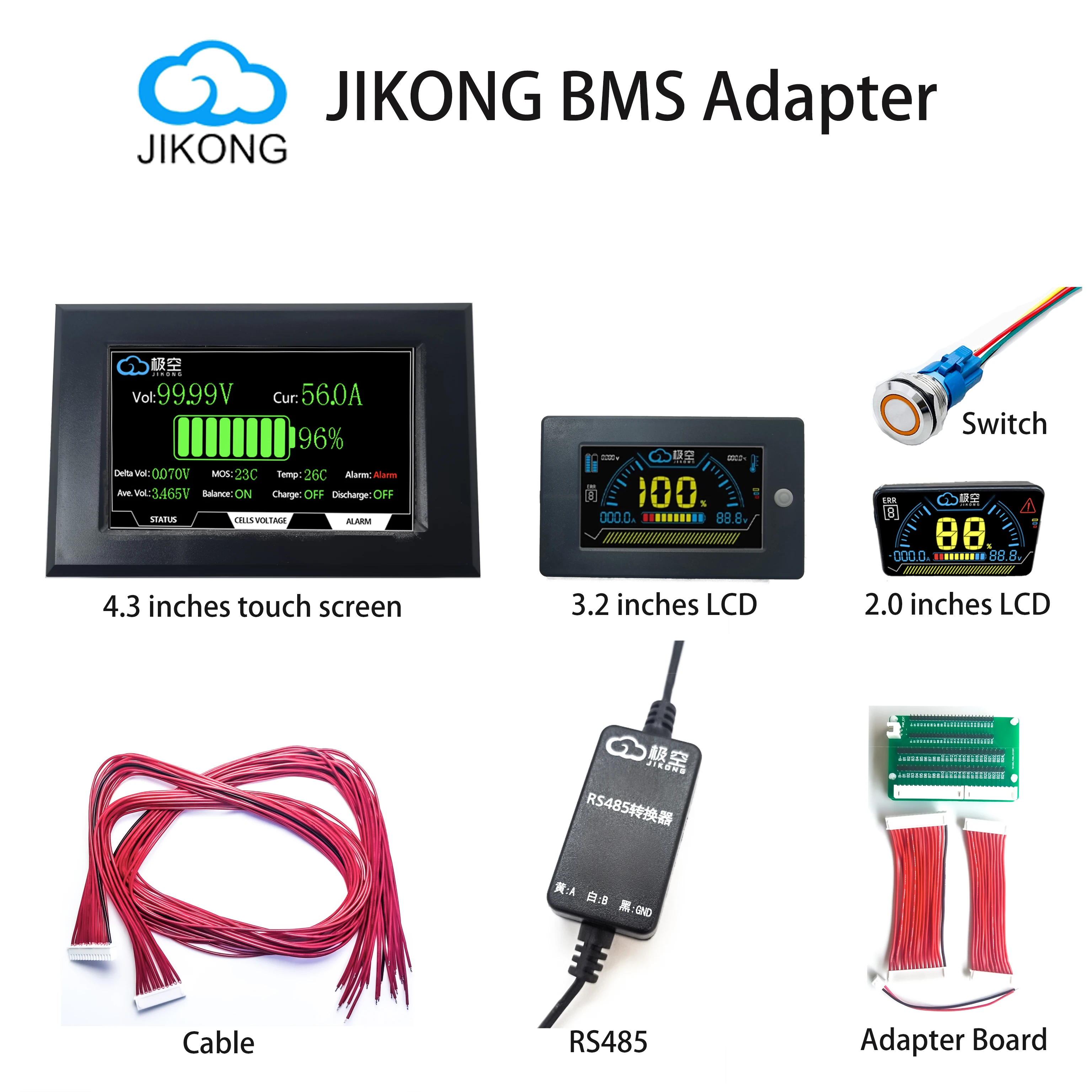 JIKONG-JKBMS-RS485-and-LCD-Display-Adapter-Battery-Examine-and-Repair-Accessory-BMS-RS485-CAN ...