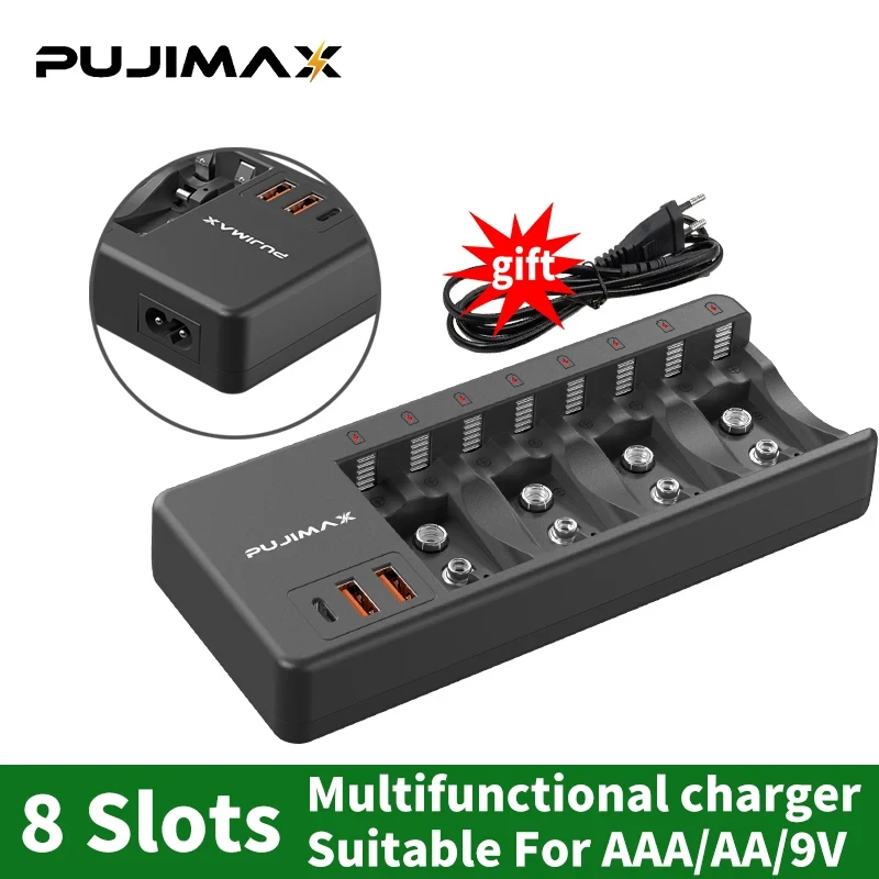 PUJIMAX-8-Slot-Multi-charger-With-AC-Cable-Battery-Charger-1-2V-Ni-MH ...