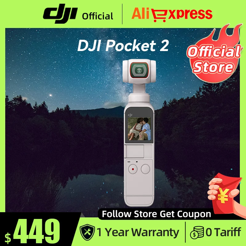 DJI Pocket 2 Handheld 3-Axis Gimbal Stabilized Camera Mobile Portable ...
