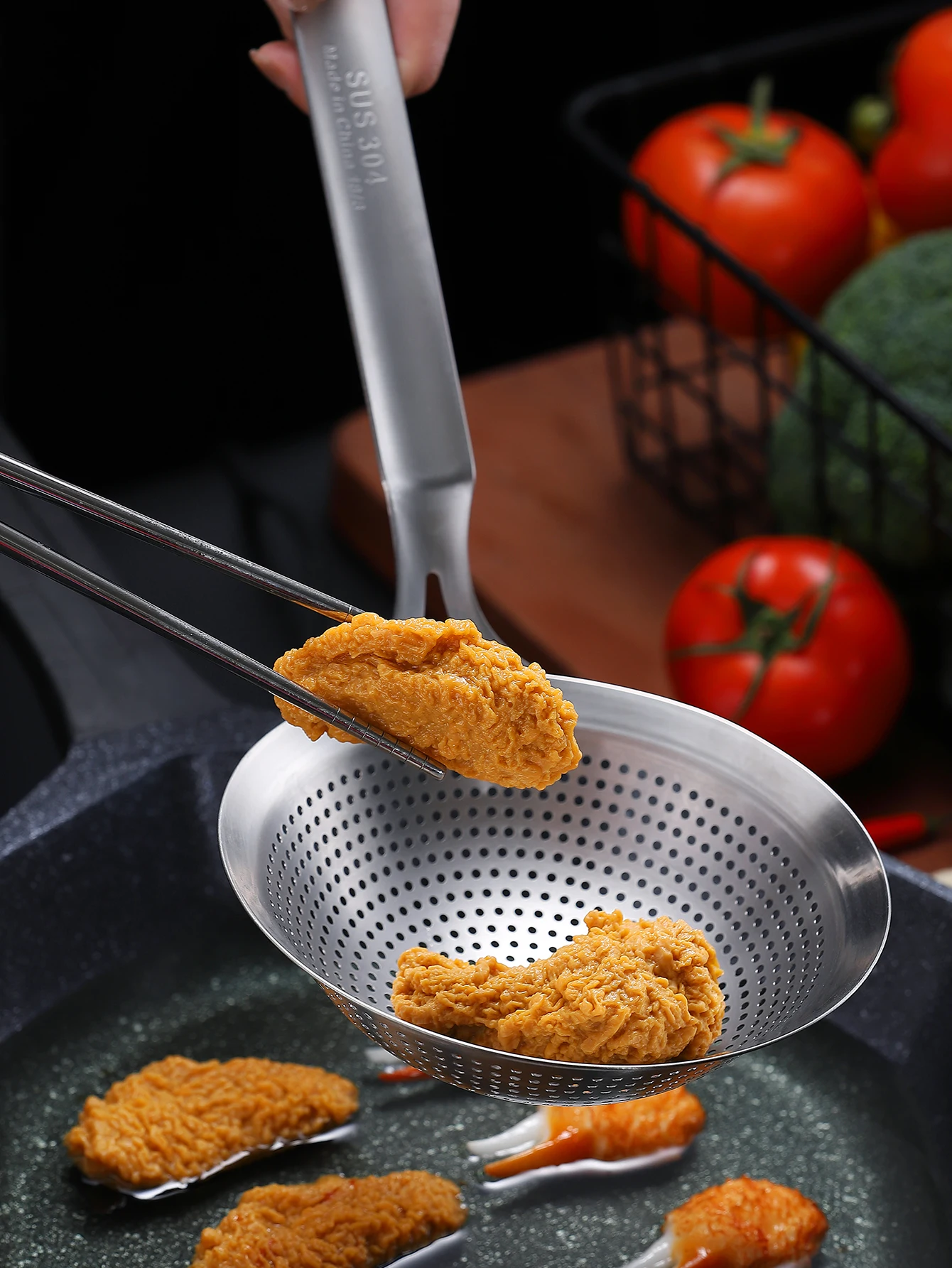 WORTHBUY-18-8-Stainless-Steel-Strainer-Oil-Skimmer-Noodles-Dumpling-Sieve-Frying-Scoop-Kitchen ...