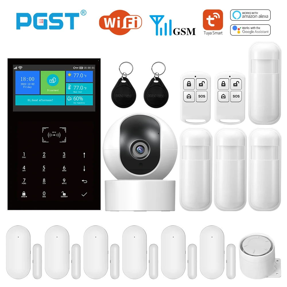 Pgst Pg109 Smart Tuya Alarm System 4.3 Inch Screen Wifi Gsm Burglar ...