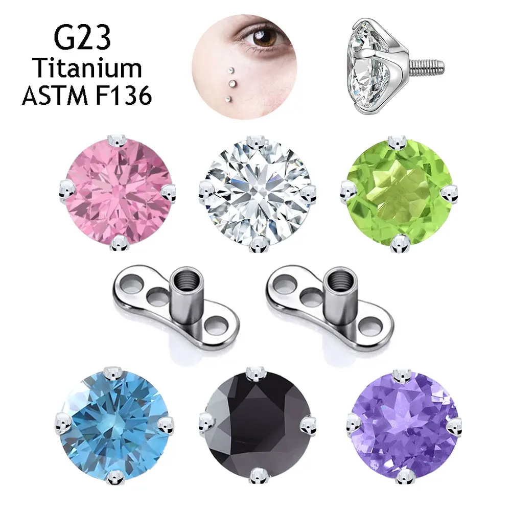 ASTM-F136-Titanium-Microdermals-PIERC-Inlay-5A-Zircon-Dermal-Anchor-Top ...
