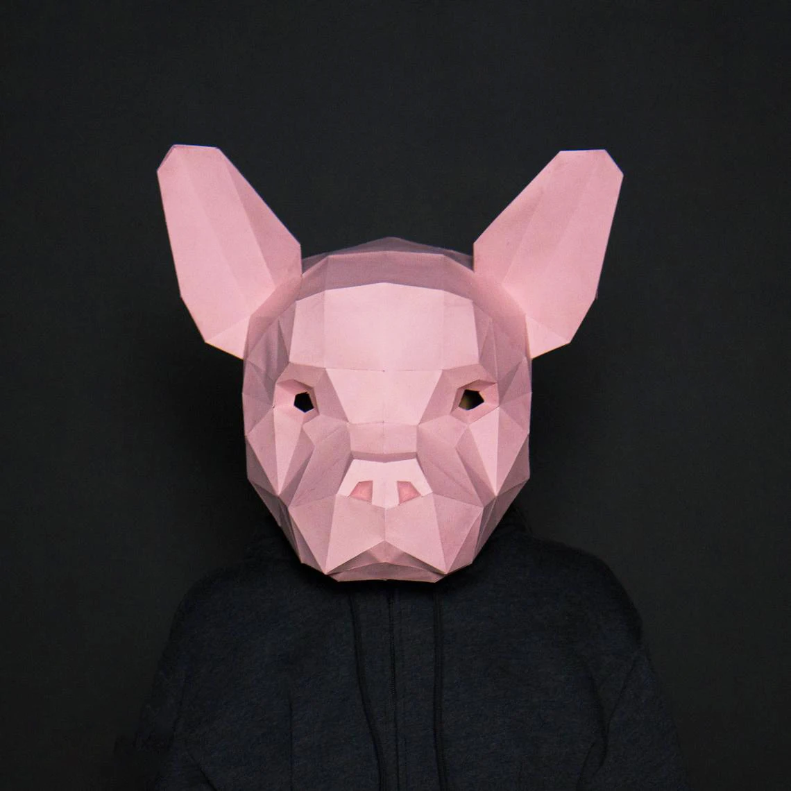 French-Bulldog-Wearable-Mask-Paper-Model-3D-DIY-Papercraft-Origami ...