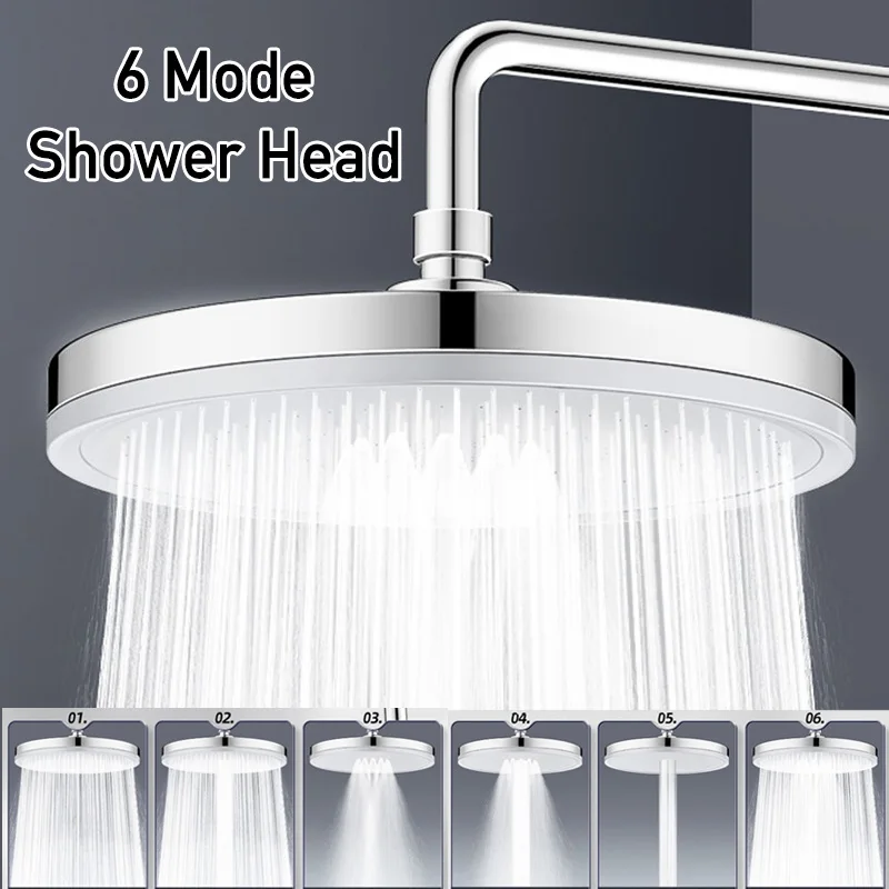 6-Modes-Waterfall-Shower-Head-High-Pressure-Rainfall-Overhead-Top-Rain ...