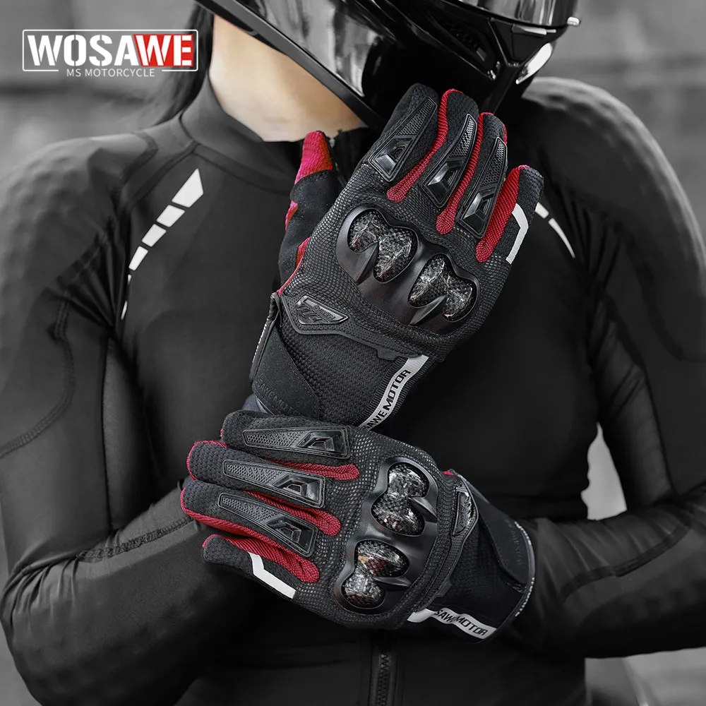 WOSAWE-New-Motorcycle-Touch-Screen-Gloves-Breathable-Full-Finger-Outdoor-Sports-Protection ...