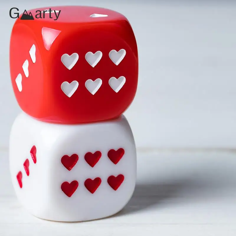 2-Pcs-Red-White-Heart-shaped-Dice-Game-Props-Large-Size-Round-Corner ...