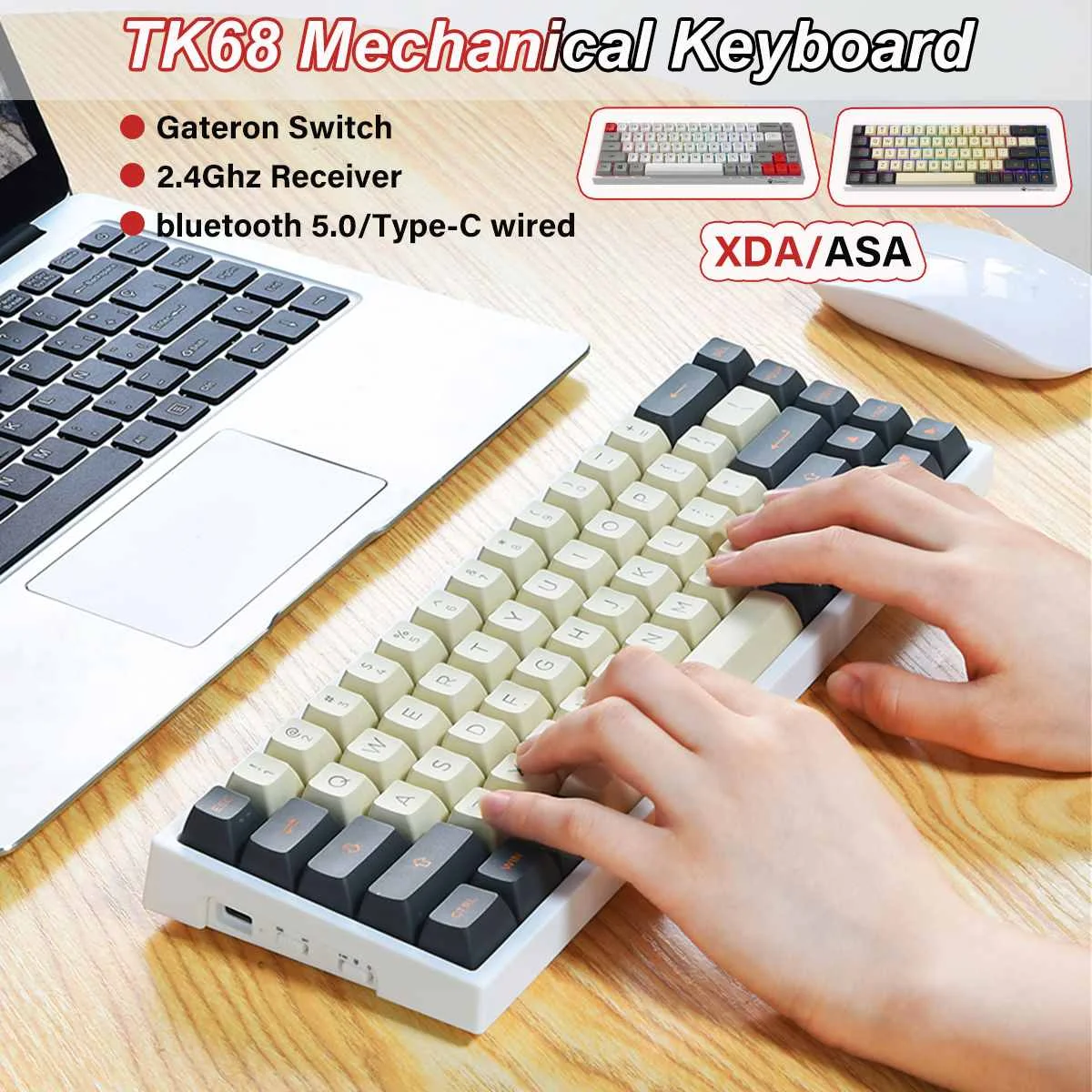 TK68-3-mod-mekanik-klavye-Bluetooth-2-4G-tip-c-kablolu-oyun-klavye-XDA ...