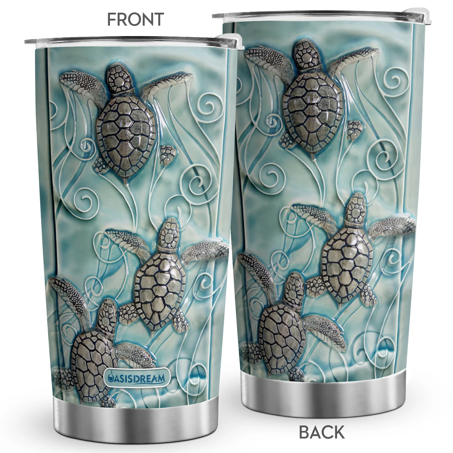 1pc-20oz-Beach-Turtle-Tumbler-Cup-Stainless-Steel-Insulated-Thermo ...