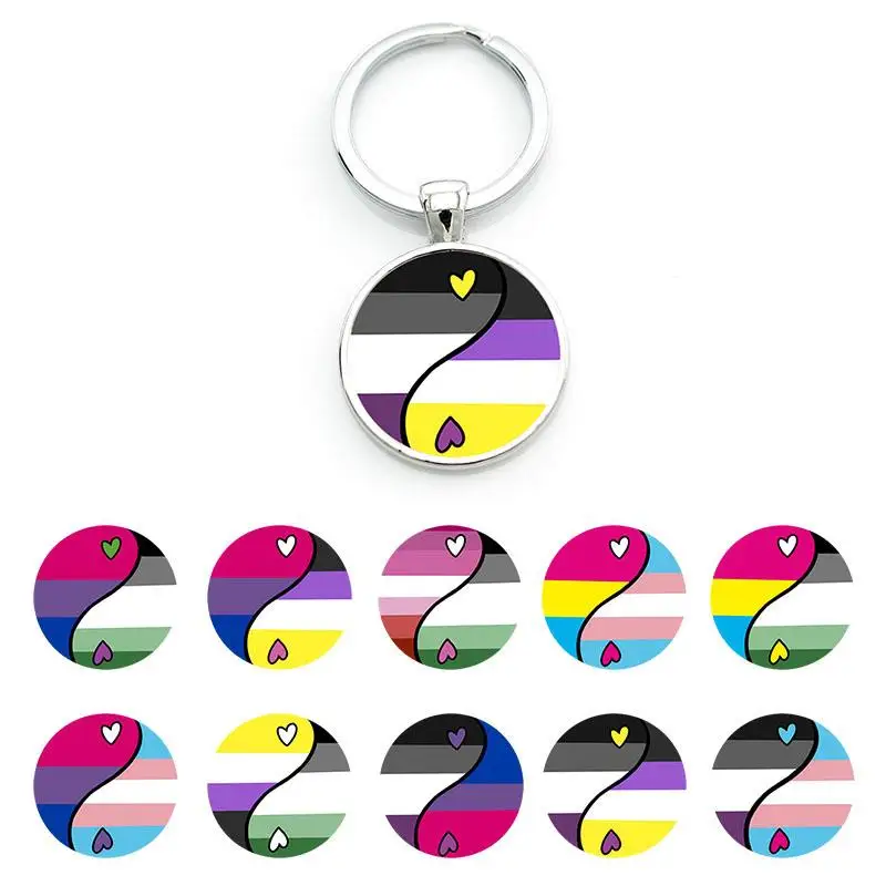 JWEIJIAO-Non-binary-Asexual-Ace-Enby-Keychain-Cartoon-gift-Keyring ...