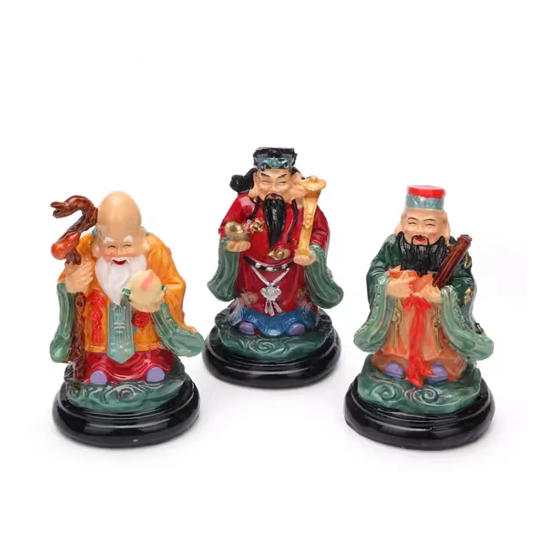 3PCS/SET Feng Shui Figurines Painting Fuk Luk Sau/fengshui Three Gods ...
