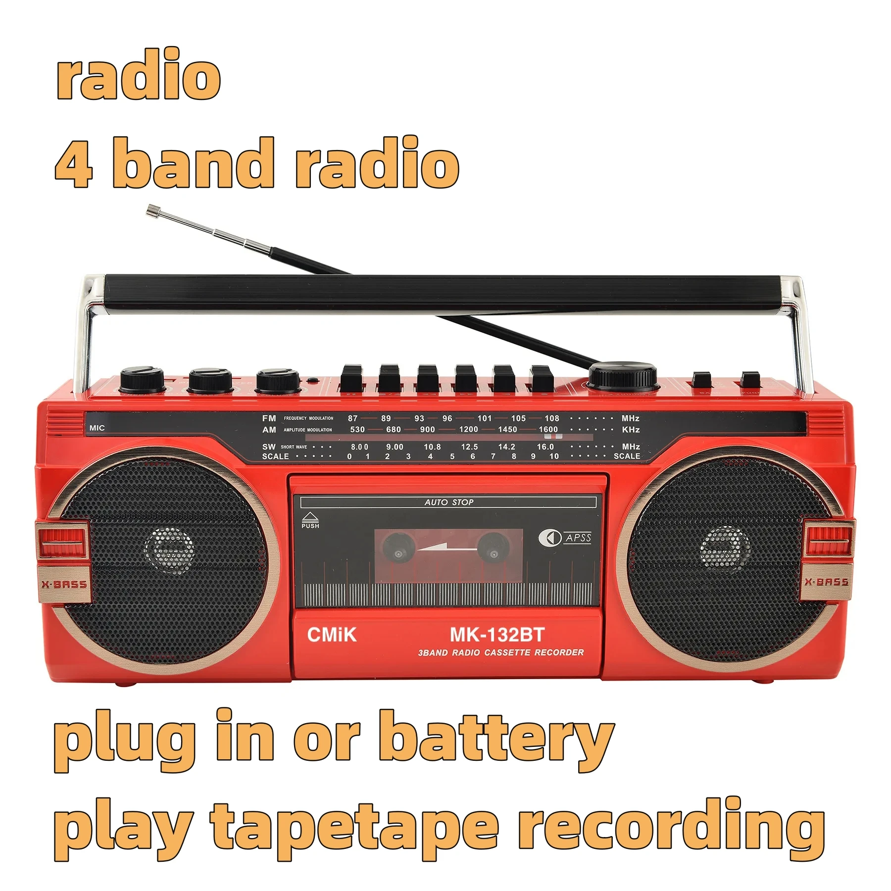 Old-style-cassette-radio-portable-multi-band-radio-5-0-Bluetooth-player ...