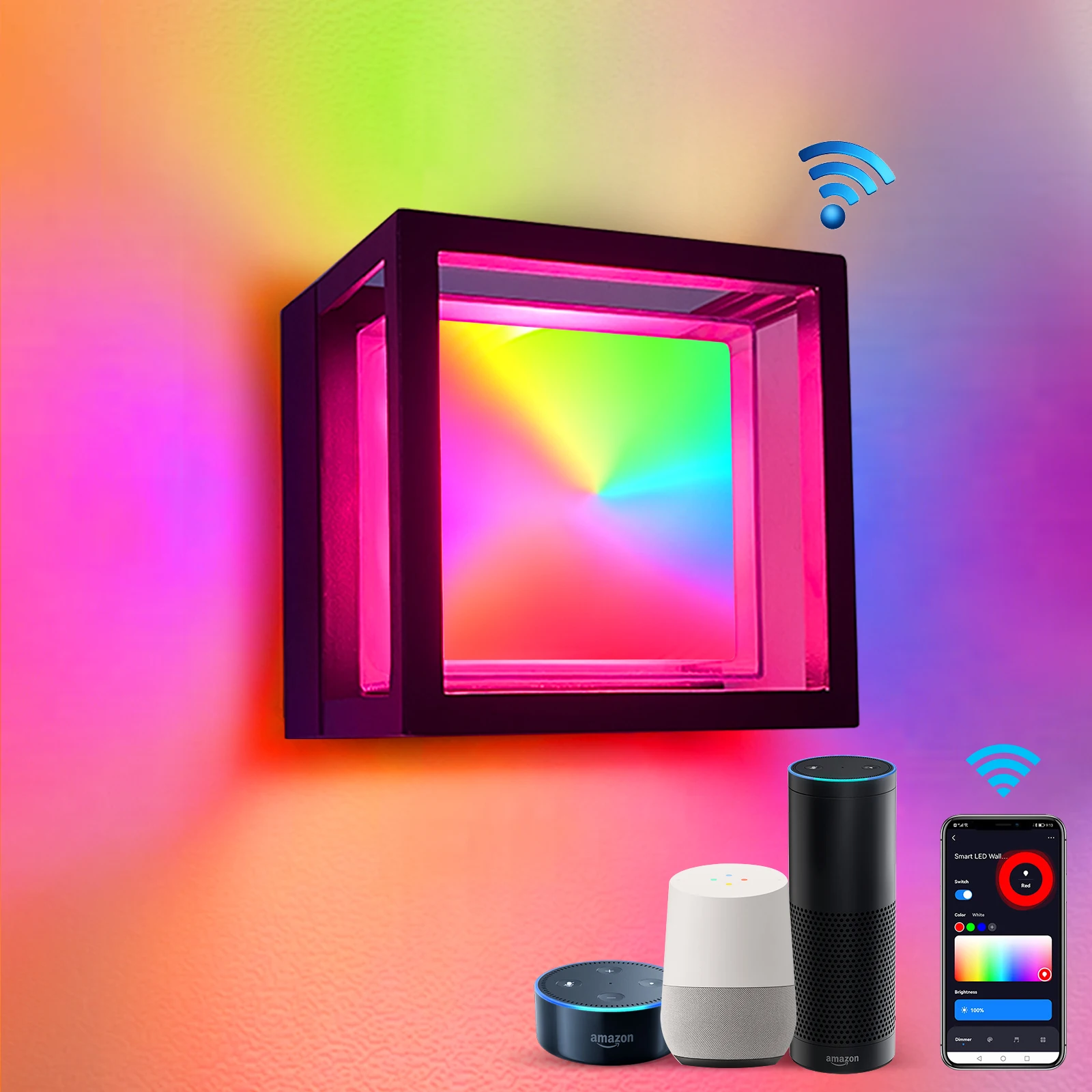 Luces-LED-de-pared-inteligentes-para-exteriores-funciona-con-control ...