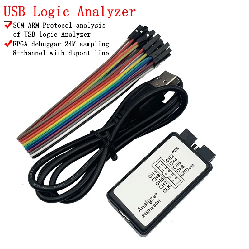 USB-Logic-Analyzer-24MHz-8-Channel-24M-seconds-Logic-Analyzer-Debugger-For-ARM-FPGA-Logic ...