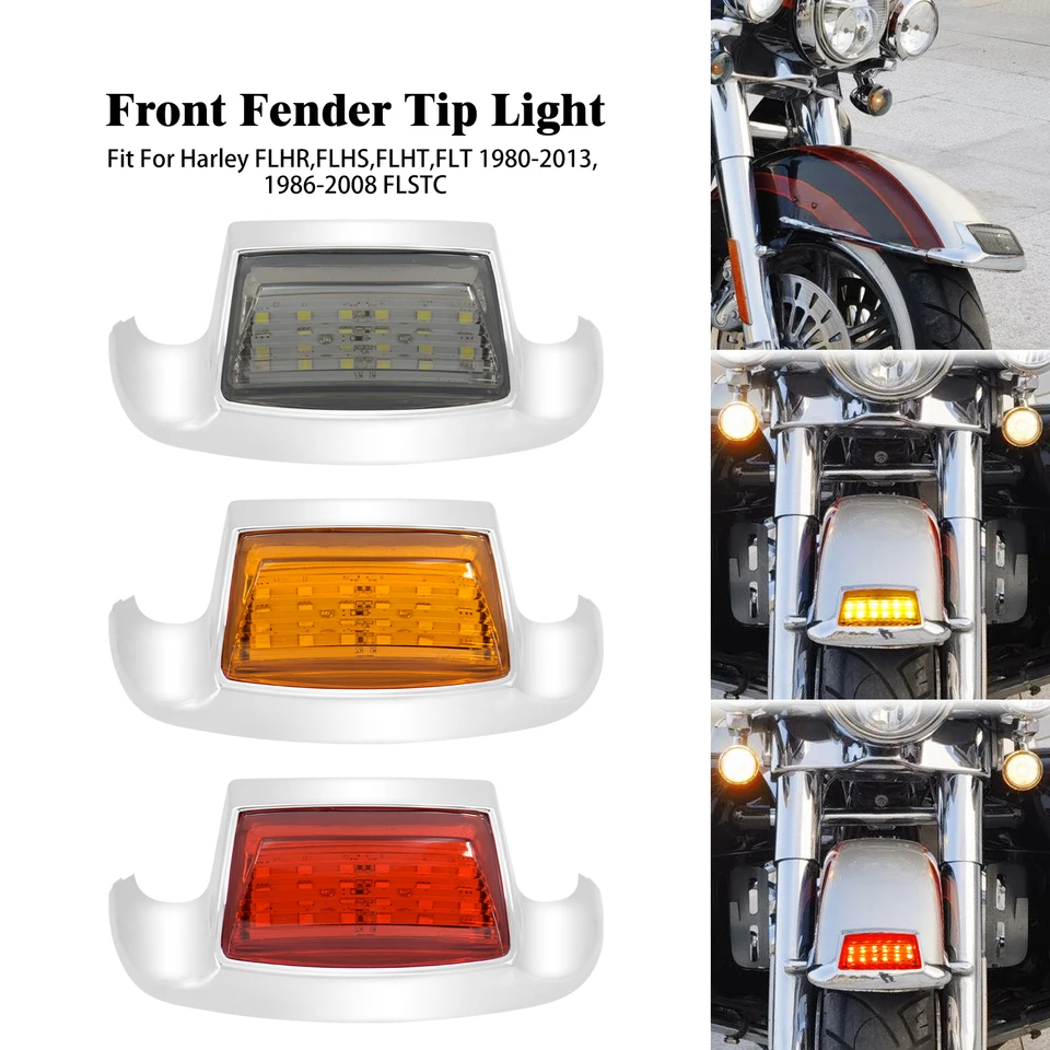 ABS Front Fender Tip Light Harley FL Models Orange ABS Front Fender Tip ...