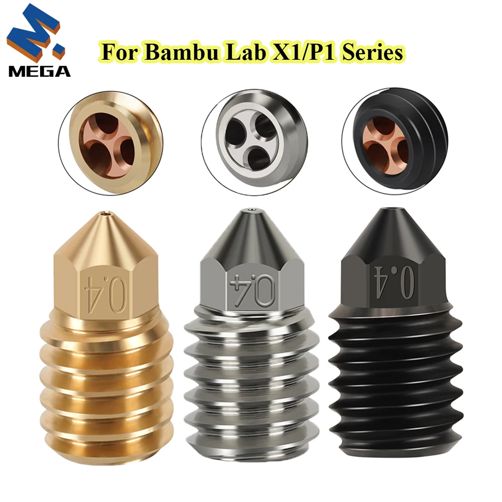 8PCS-For-Bambu-Lab-X1C-X1-P1S-P1P-Nozzles-CHT-Copper-Plated-Brass ...