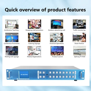 HDMI 지지대 매트릭스 스위처, 전문가용 랙 비디오 월 스플리터, HDCP2.2, EDID, RS232, TCP/IP, 4x4, 8x8, 8x16, 16x16, 4K60Hz