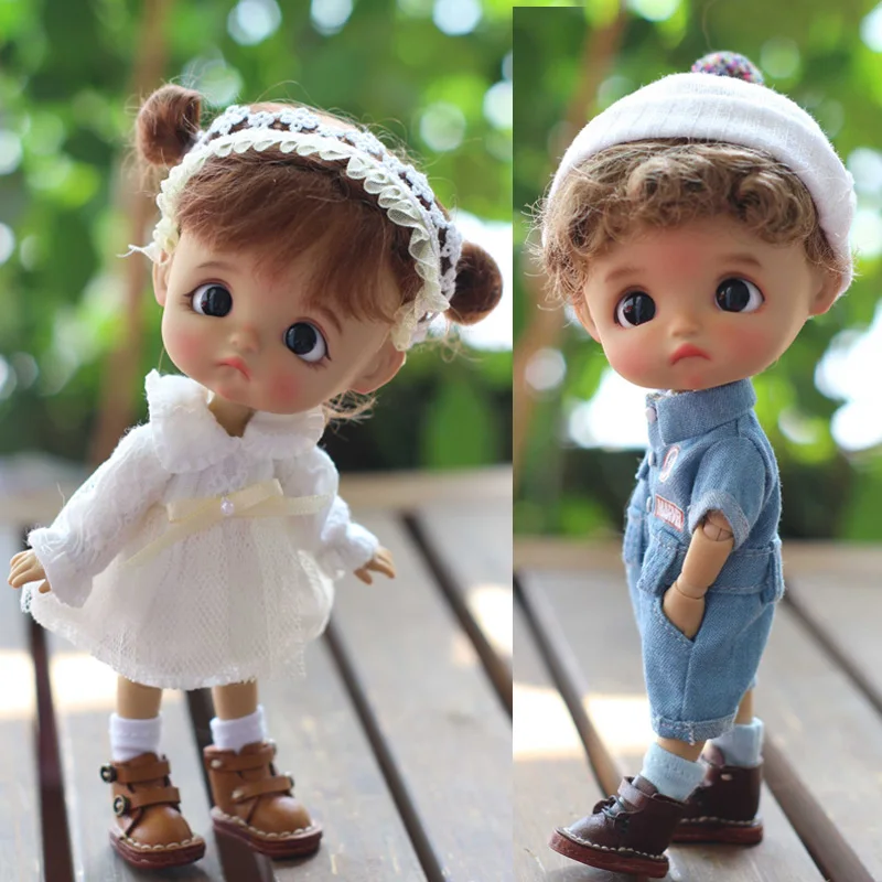 STODOLL 무두질 피부 귀여운 계란 계란 OB11 메이크업 인형 1/8, 1/12bjd 인형 머리 관절 인형 BJD 바디 IDY 장난감, 타이드 플레이 인형, 소녀 소년 ...