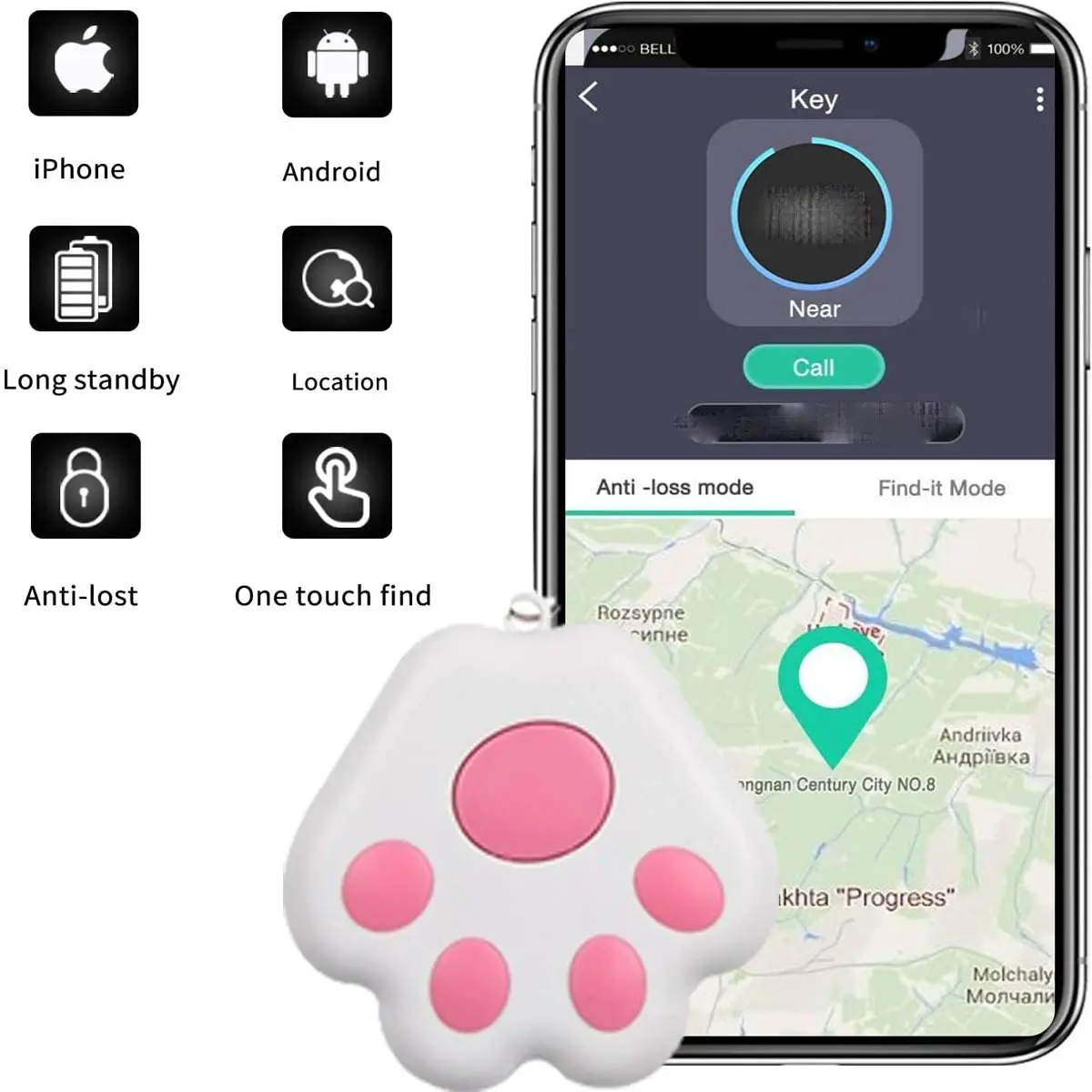 Pet Cat Dog Anti-Lost GPS Tracking Tag Locator Prevention Portable ...