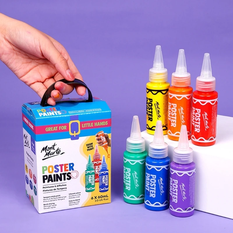 6-Color-Washable-Finger-Paint-Tempera-Paint-Set-for-Kid-Age-3-60ml ...