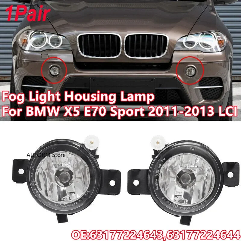 Pair Fog Light Lamp For BMW X5 E70 Sport Package 2011 2012 2013 LCI Fog ...