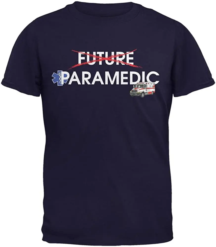 Unique-Cool-Gift-Tee-FUTURE-Paramedic-EMT-Men-s-100-Cotton-Casual-T ...