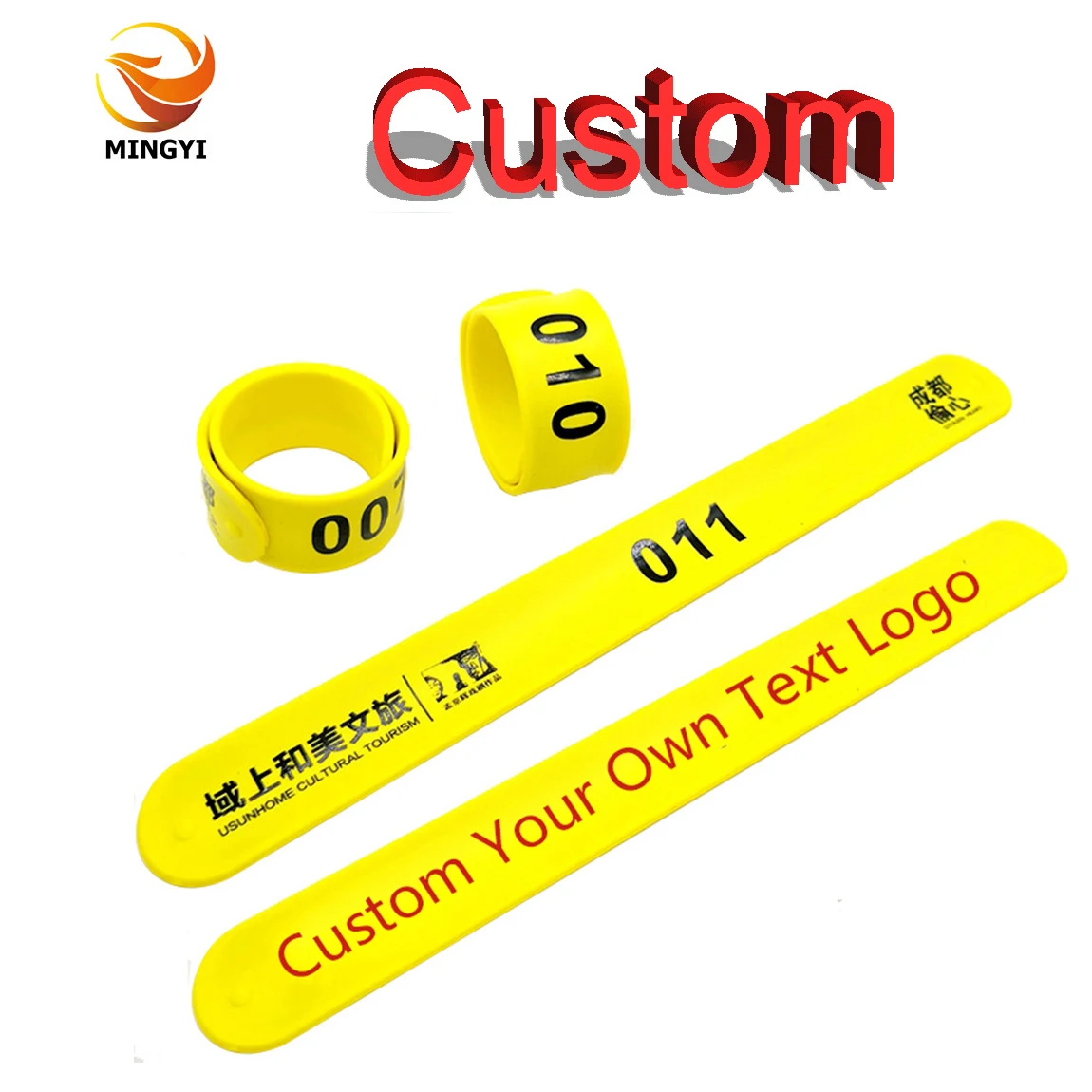 100PCS-200PCS-50pcs-Custom-Logo-Text-Silicone-Slap-Bracelet-Rubber-Snap ...