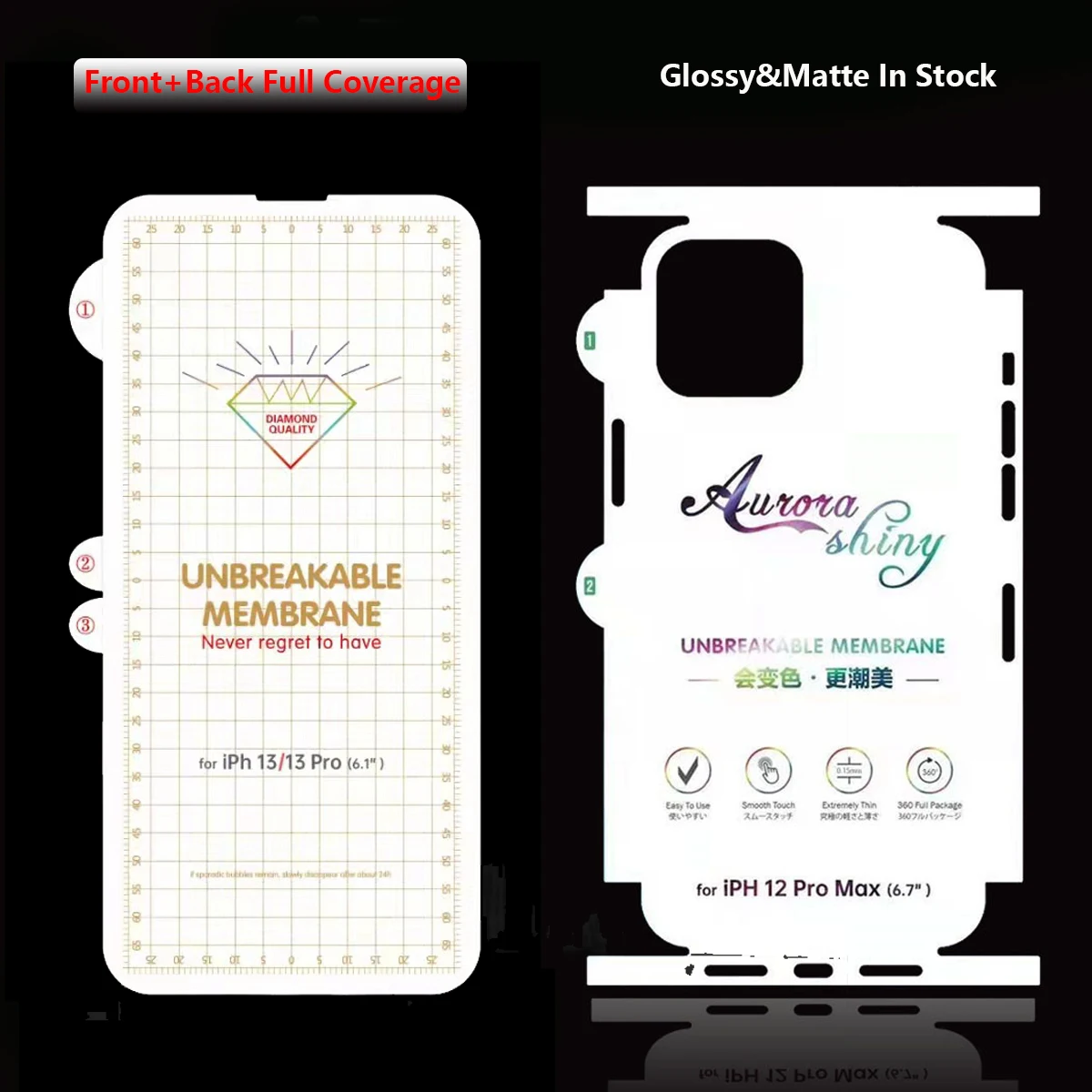 2Pcs-Unbreakable-Membrane-Front-Back-Full-Cover-Hydrogel-Film-For ...