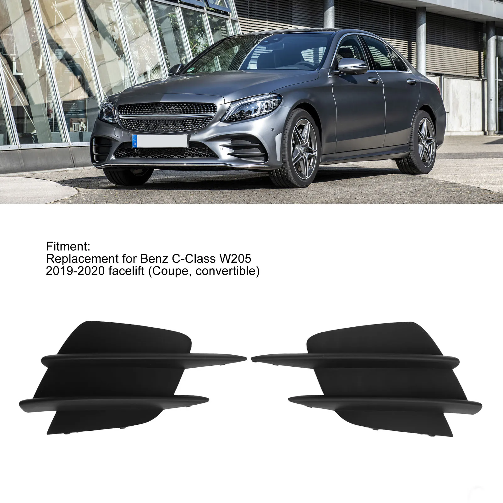 Pair-of-Fog-Light-Grille-Cover-Fog-Lamp-Frame-Cover-Trim-2058857202 ...