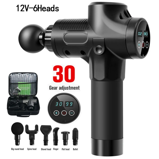 12V Professional Massage Gun With Portable Bag Electric Percussion ...
