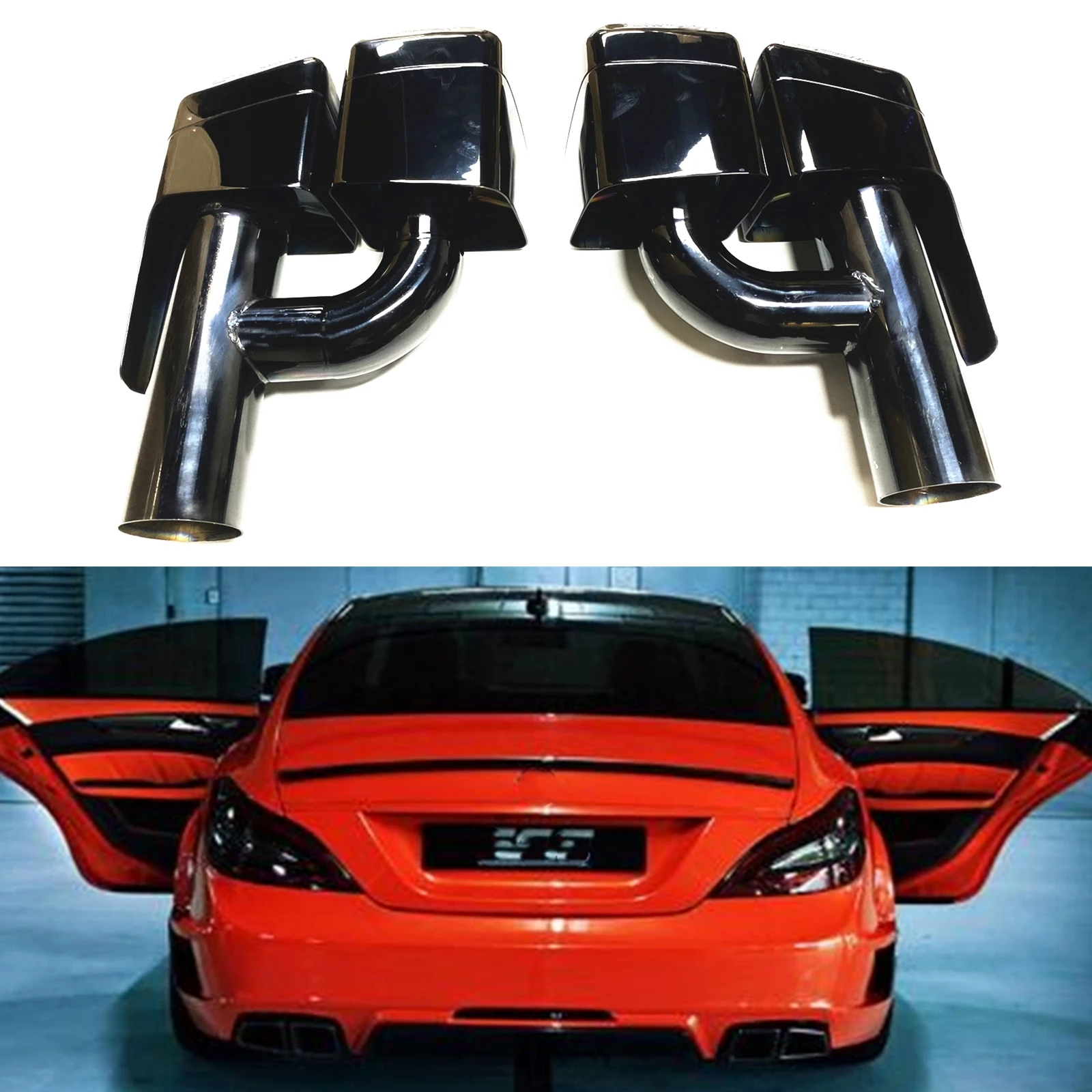 Titanium Black Rear Exhaust Muffler Tip Pipe Air Vent Tailpipe For ...