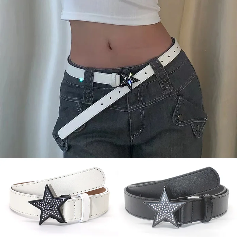 Women Star Rhinestone Belt Fashion Y2K Waist Strap Female Girl Jeans ...
