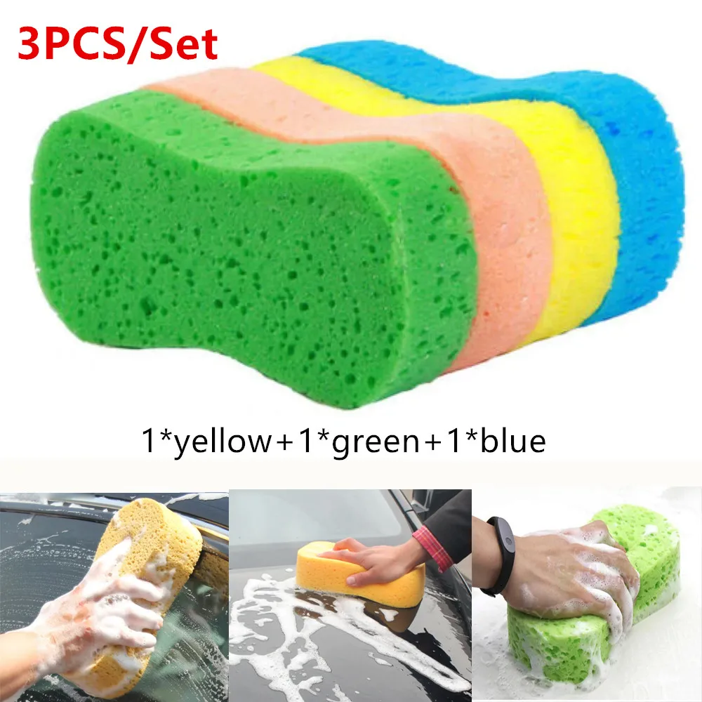 3PCS-Car-Wash-Sponge-Honeycomb-Large-Car-Washing-Care-Wax-Sponges-Block ...