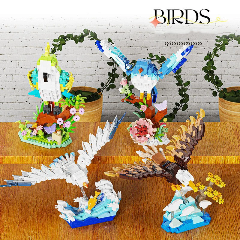 Lovely Building Brick Birds Nanobricks Parrot Magpie Seagull Eagle ...
