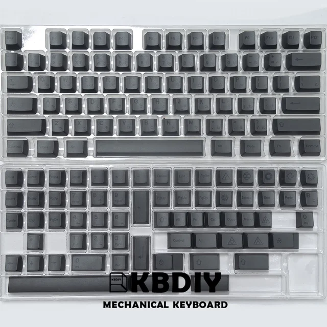 KBDiy GMK Minimalist Gray Keycaps PBT Cherry Profile Black 138 Keys Cap ...
