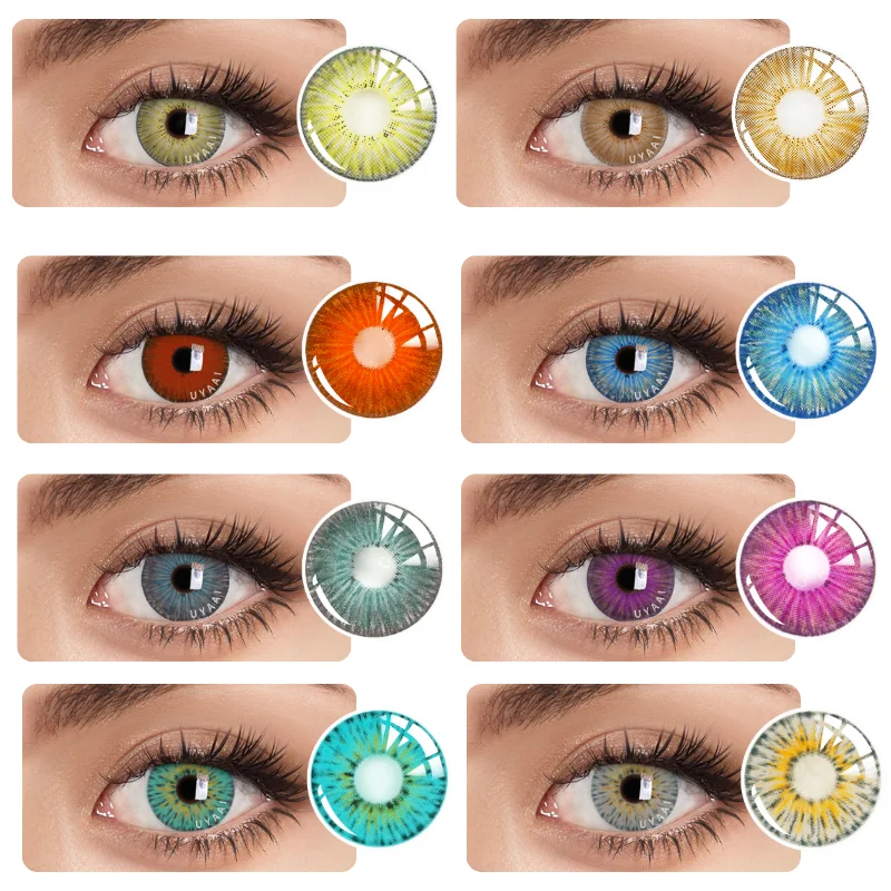 UYAAI 2pcs/1Pair New York PRO Contact Lenses For Myopia Eyes Color ...