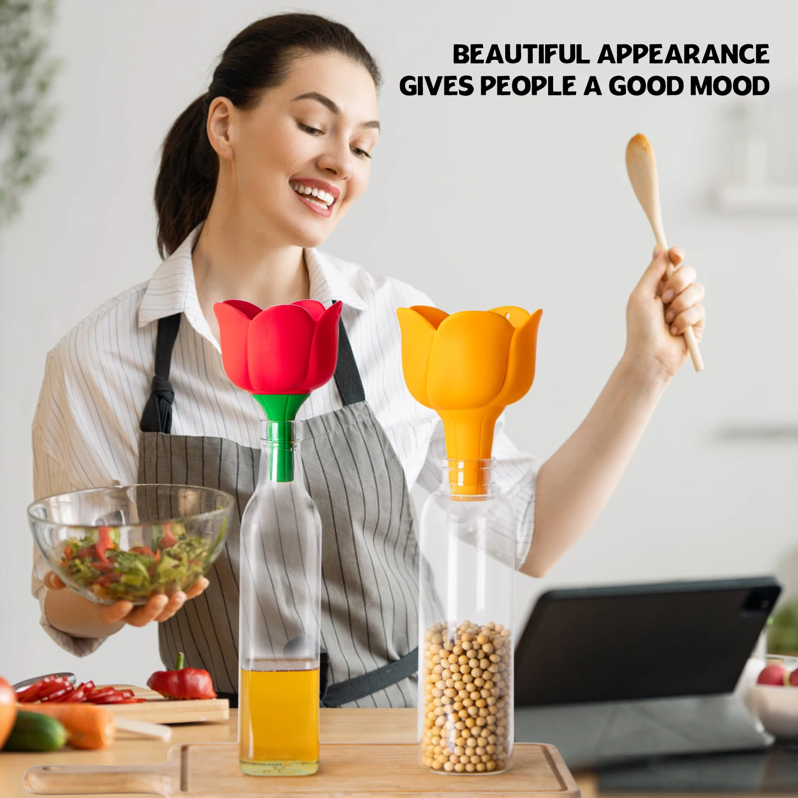 Household-Funnel-Set-Flower-Shape-High-Temperature-Resistant-Oil-Funnel ...